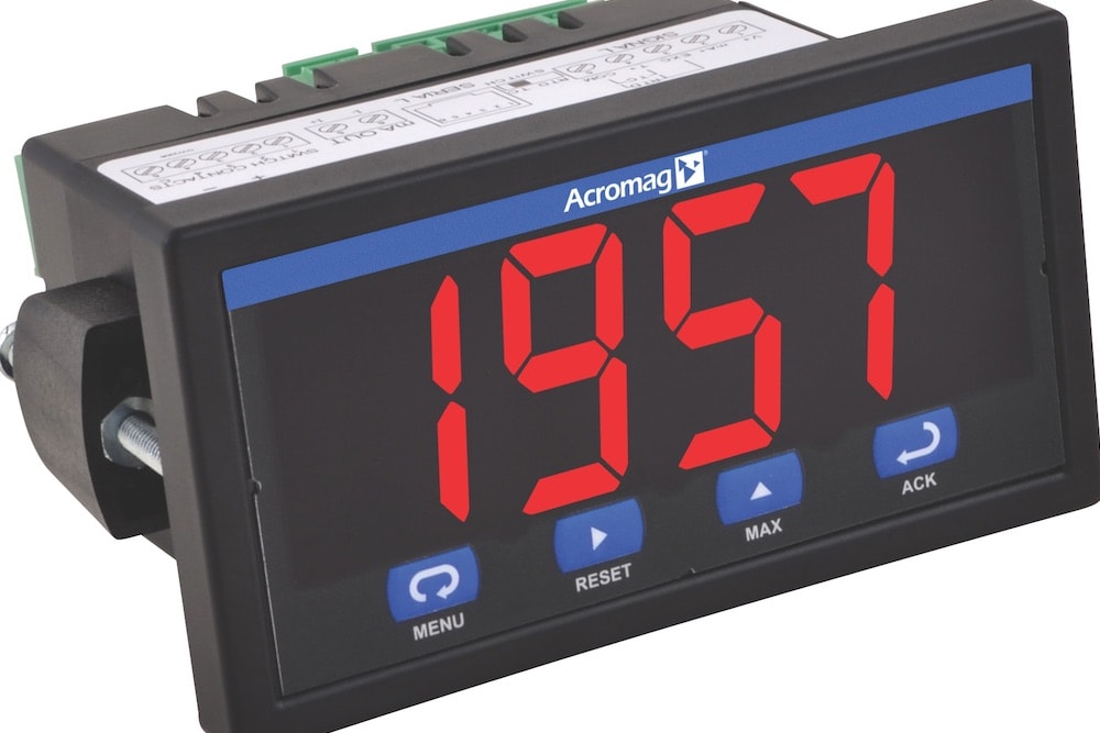 Panel meter’s universal input display has transmitter and alarm ...
