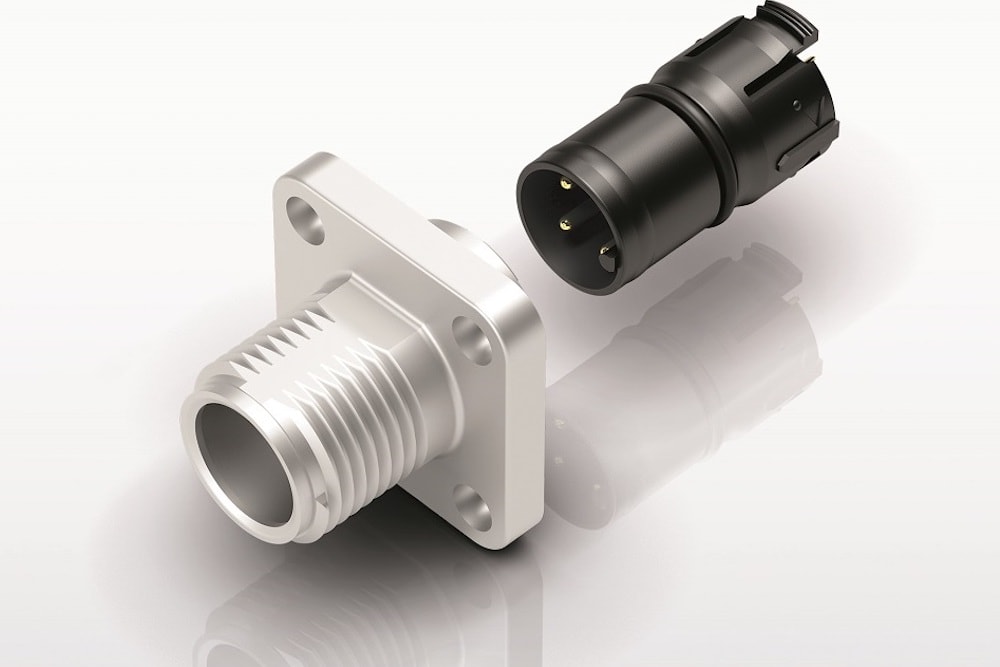 binder expands its M12-A portfolio with rectangular flange connectors ...