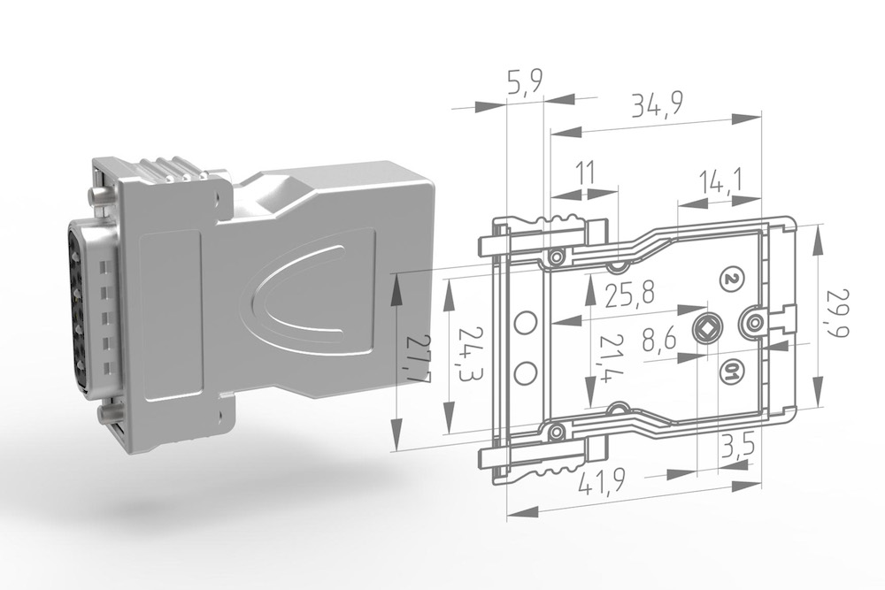 Metal D-Sub hood connector offers flexible cabling options - Softei.com ...