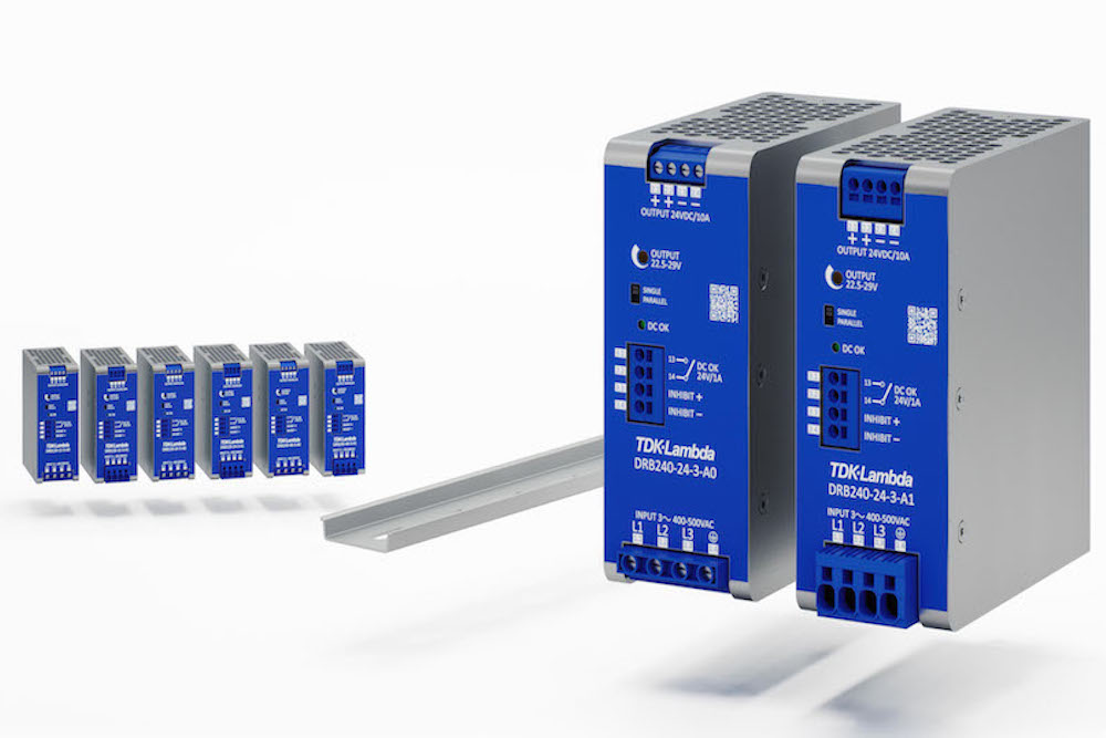 Three-phase input DIN rail power supplied feature +20% peak power ...