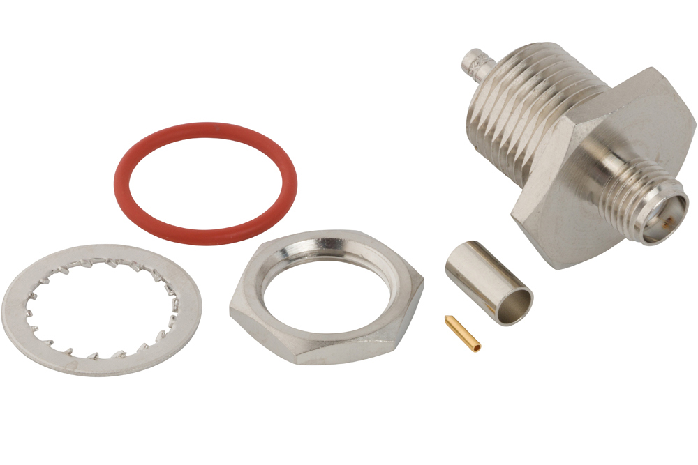 Compact waterproof IP67 SMA connectors accommodate flexible cables ...