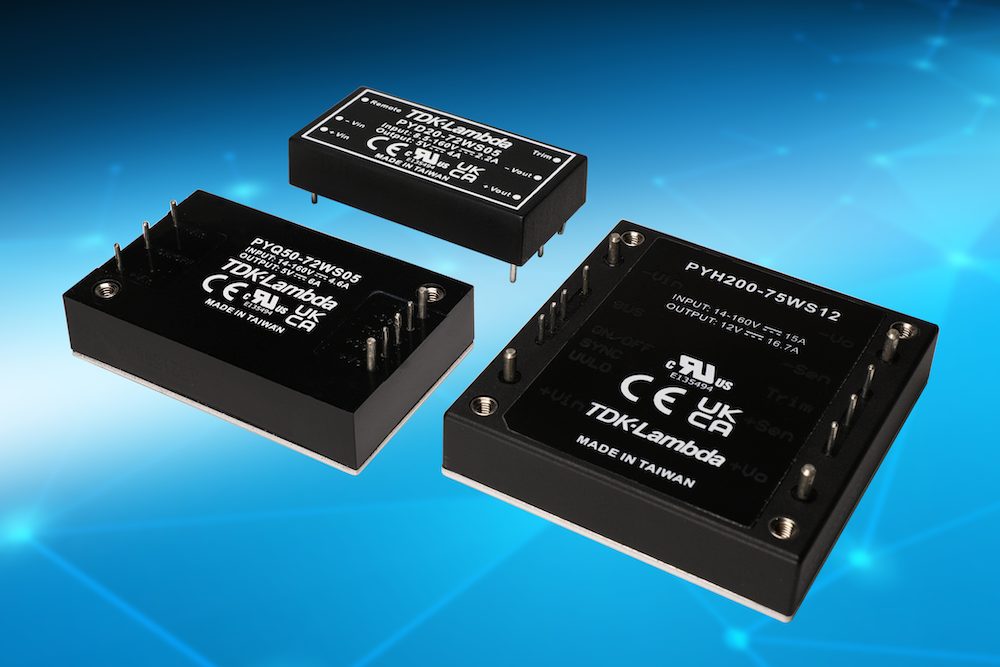 PYQ50 And PYQ75 DC DC Converters Have Wide Input Range For Industry And